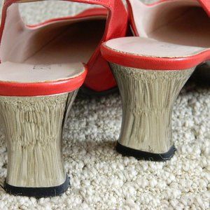 Escada | Shoes | Escada Red Leather Classic Sling Back Pumps Us 7 ...